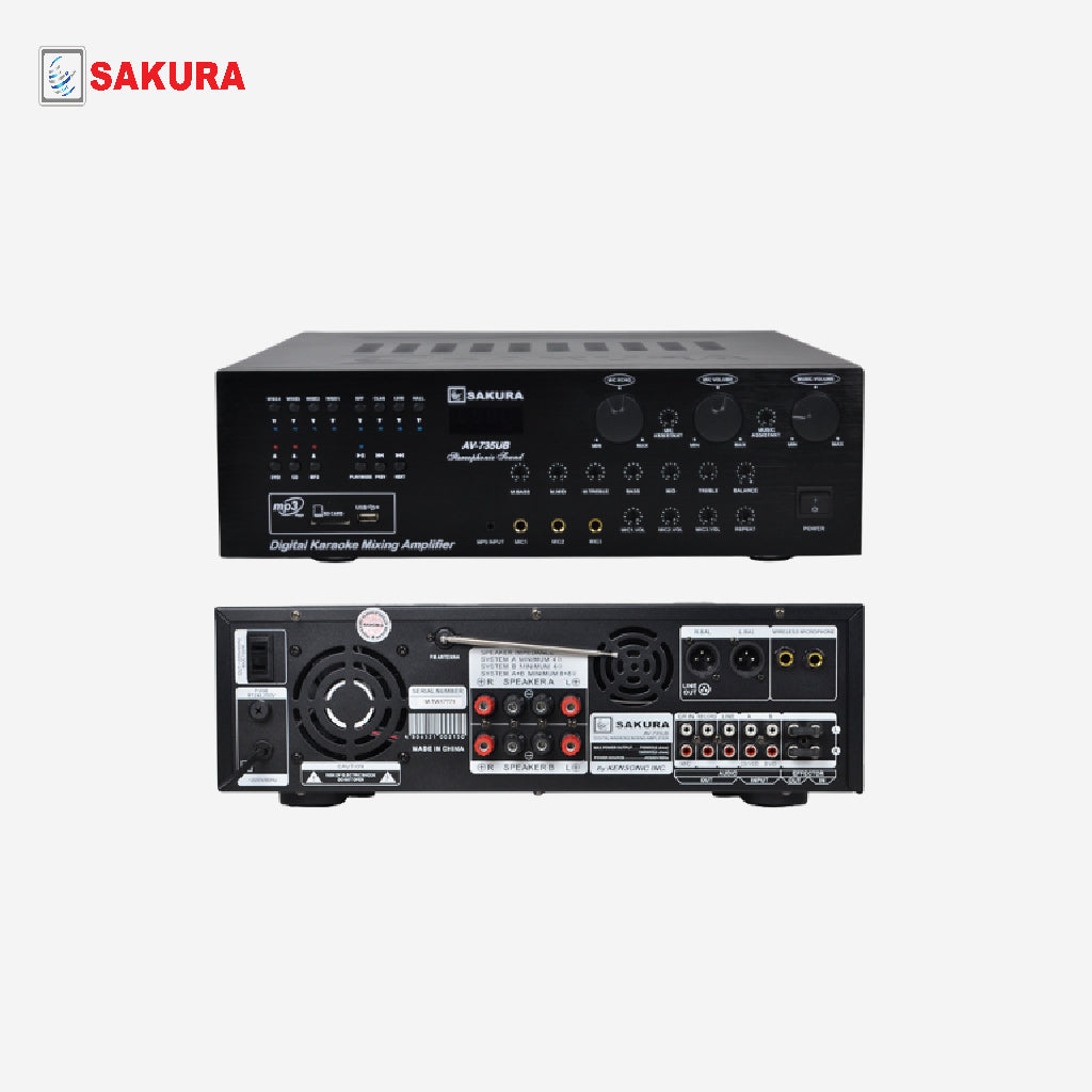 Sakura Digital Karaoke Mixing Amplifier 700W | 1300W AV-735 – Winland Depot