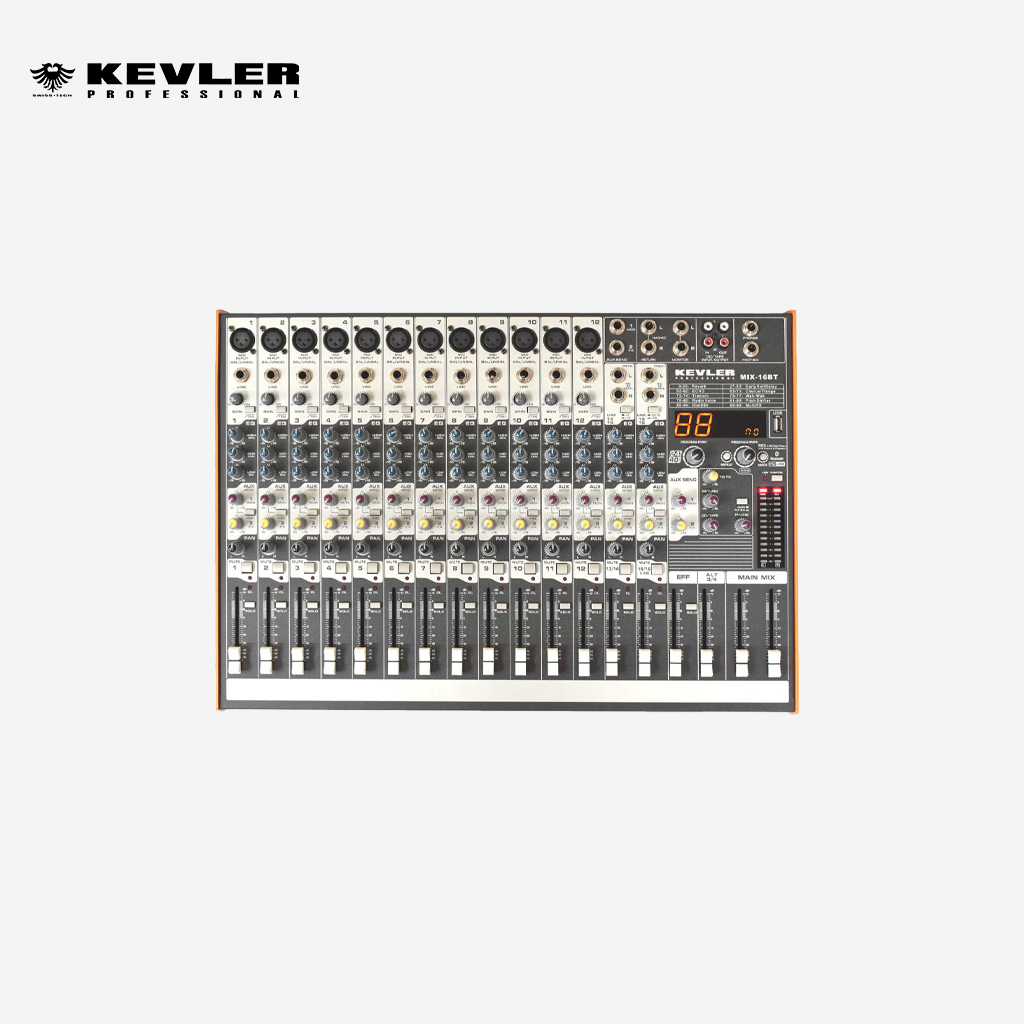 Kevler Professional 16 Channel Compact Mixer Audio MIX-16BT – Winland Depot