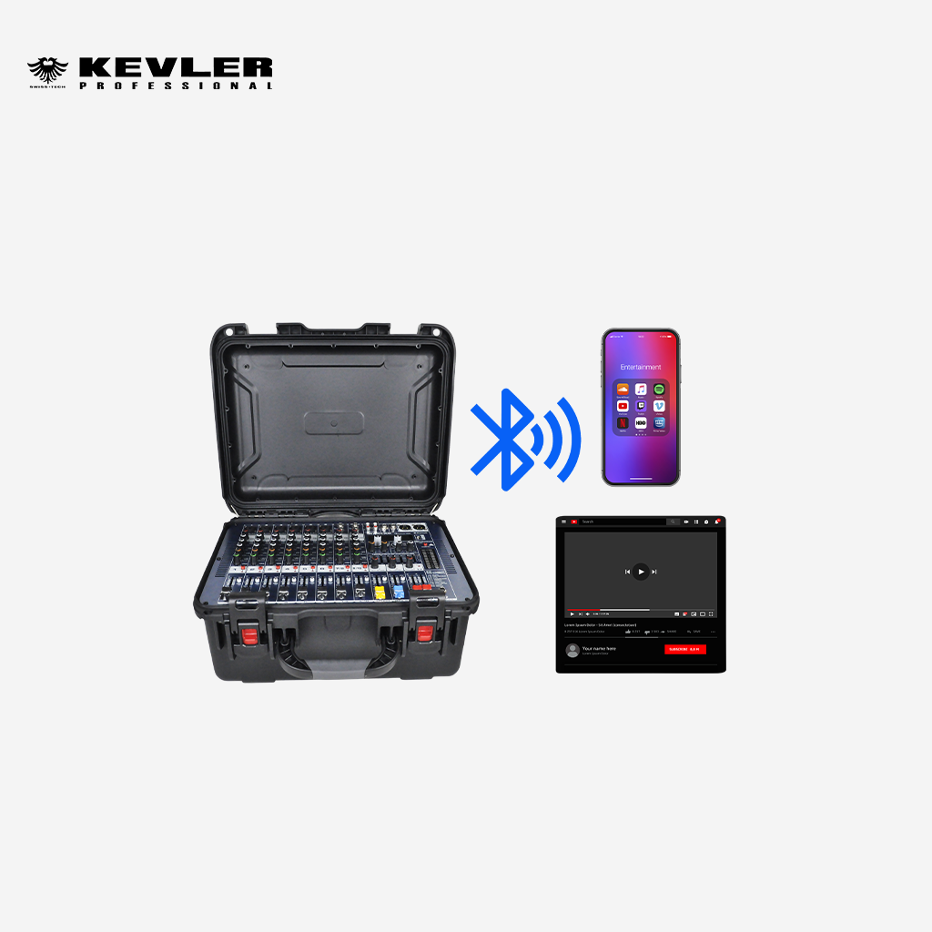 Kevler Professional Portable 10 Channel Powered Mixer Audio Powered/Ac ...