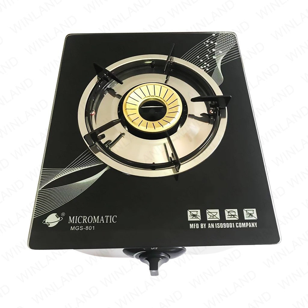 Micromatic by Winland Tempered Glass Single Burner Gas Stove with Auto ...