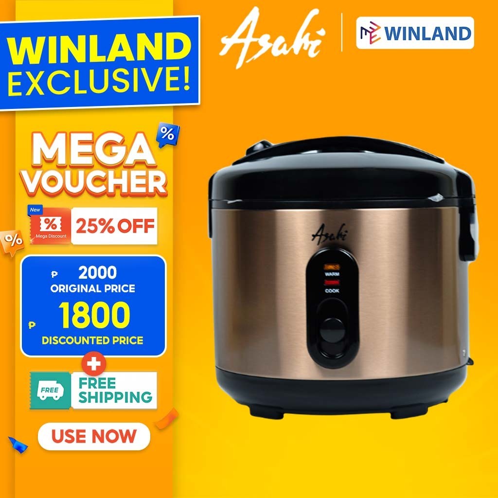 Asahi by Winland 10 Cups Rice Cooker with Aluminum Non-stick Inner Pot ...