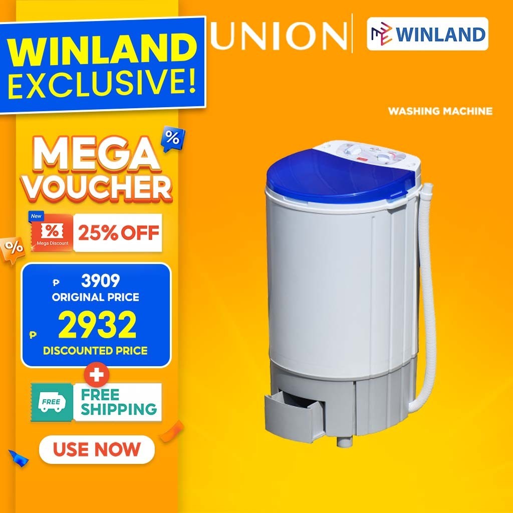 Union by Winland Single Tub Washing Machine with Detergent Compartment ...